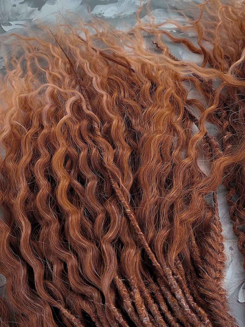 Wavy Dread Ginger Dreadlocks Curly Oranges Dreads Synthetic Crochet ...