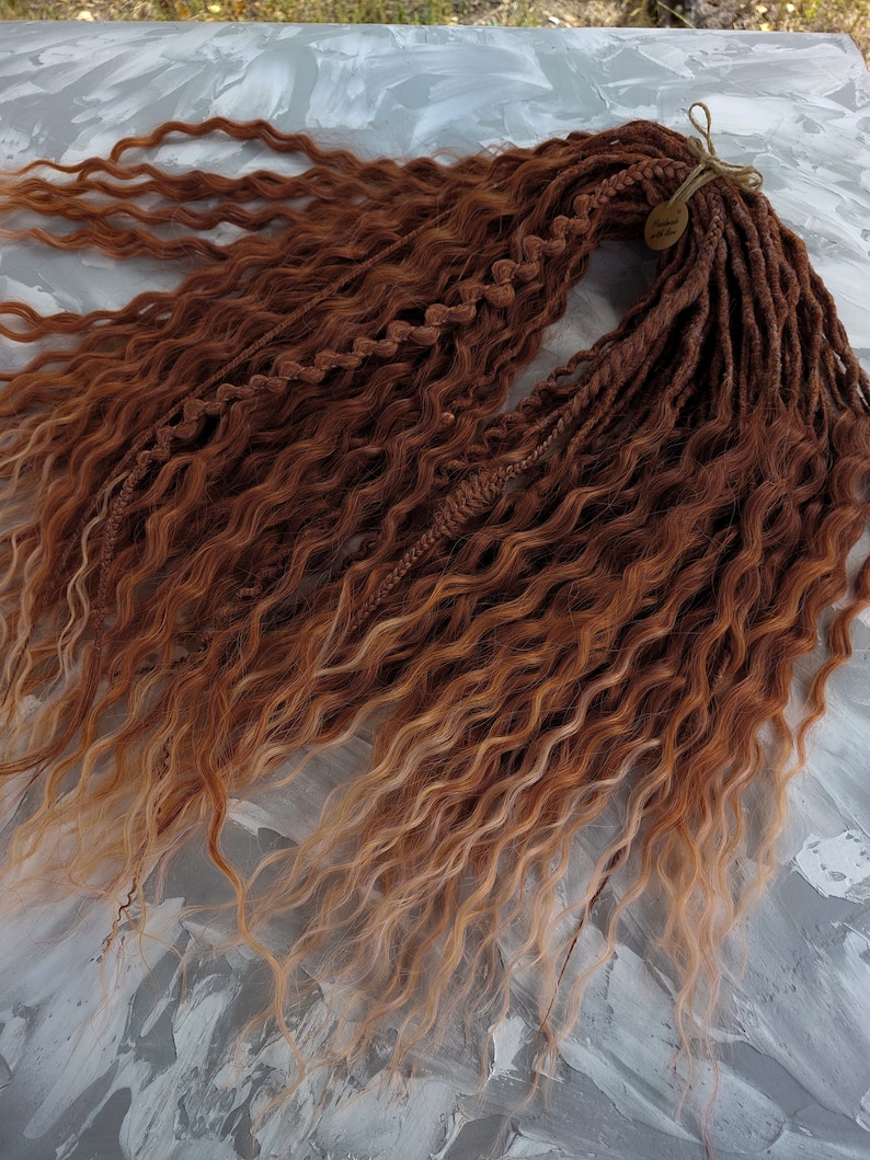 Wavy Dread Ginger Dreadlocks Curly Oranges Dreads Synthetic Crochet ...