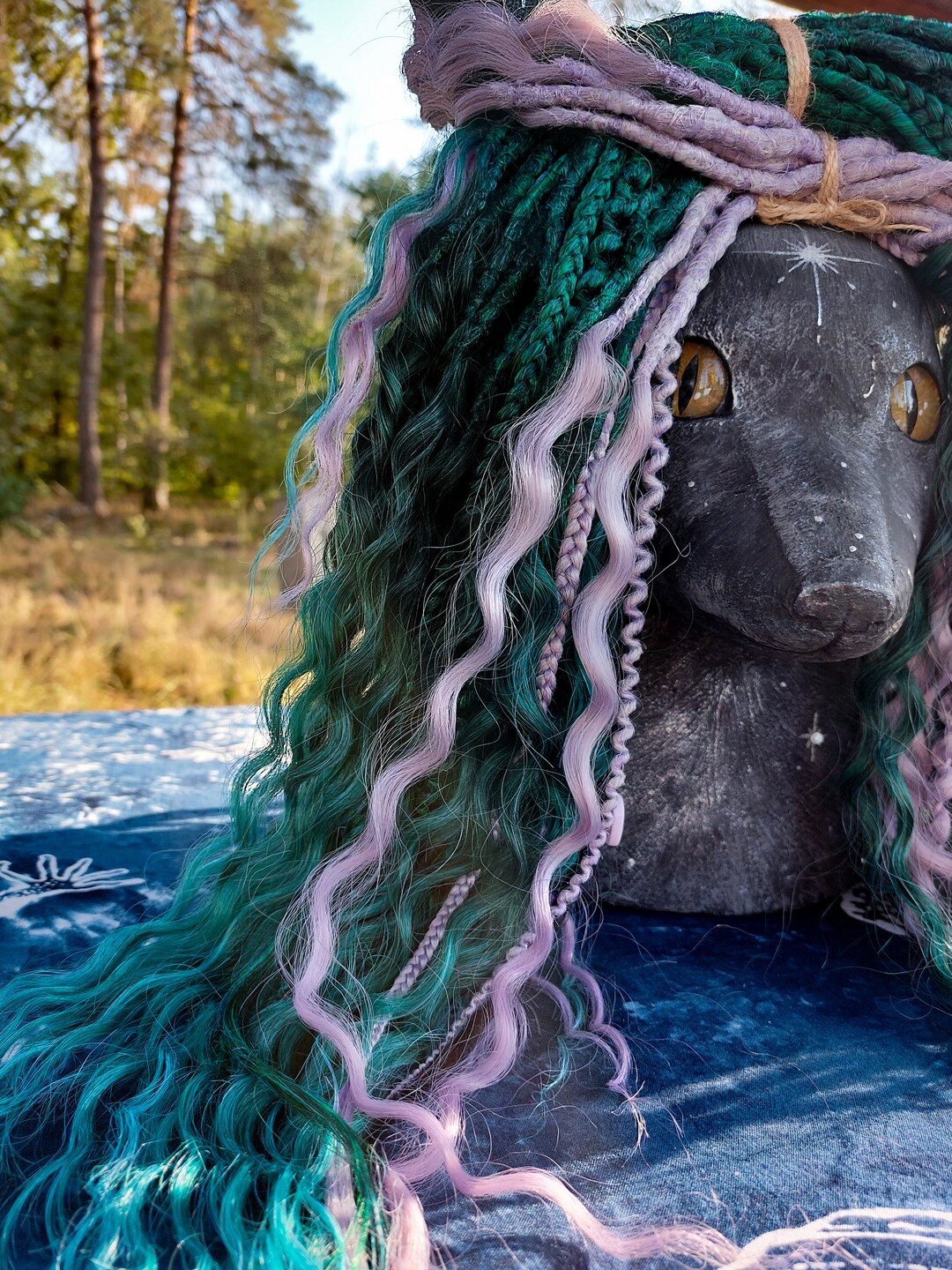 Green Dreads Ombre Lavender Dreadlocks Curly Dreads Crochet Double ...