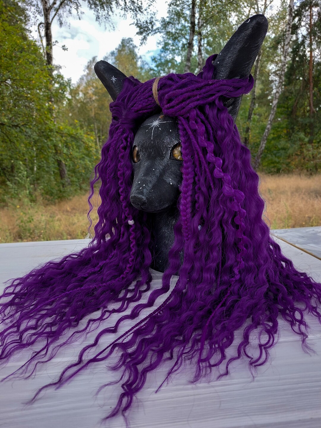 Curly Dreads Crochet Double Ended Dreads Extensions Purple Dreadlocks ...