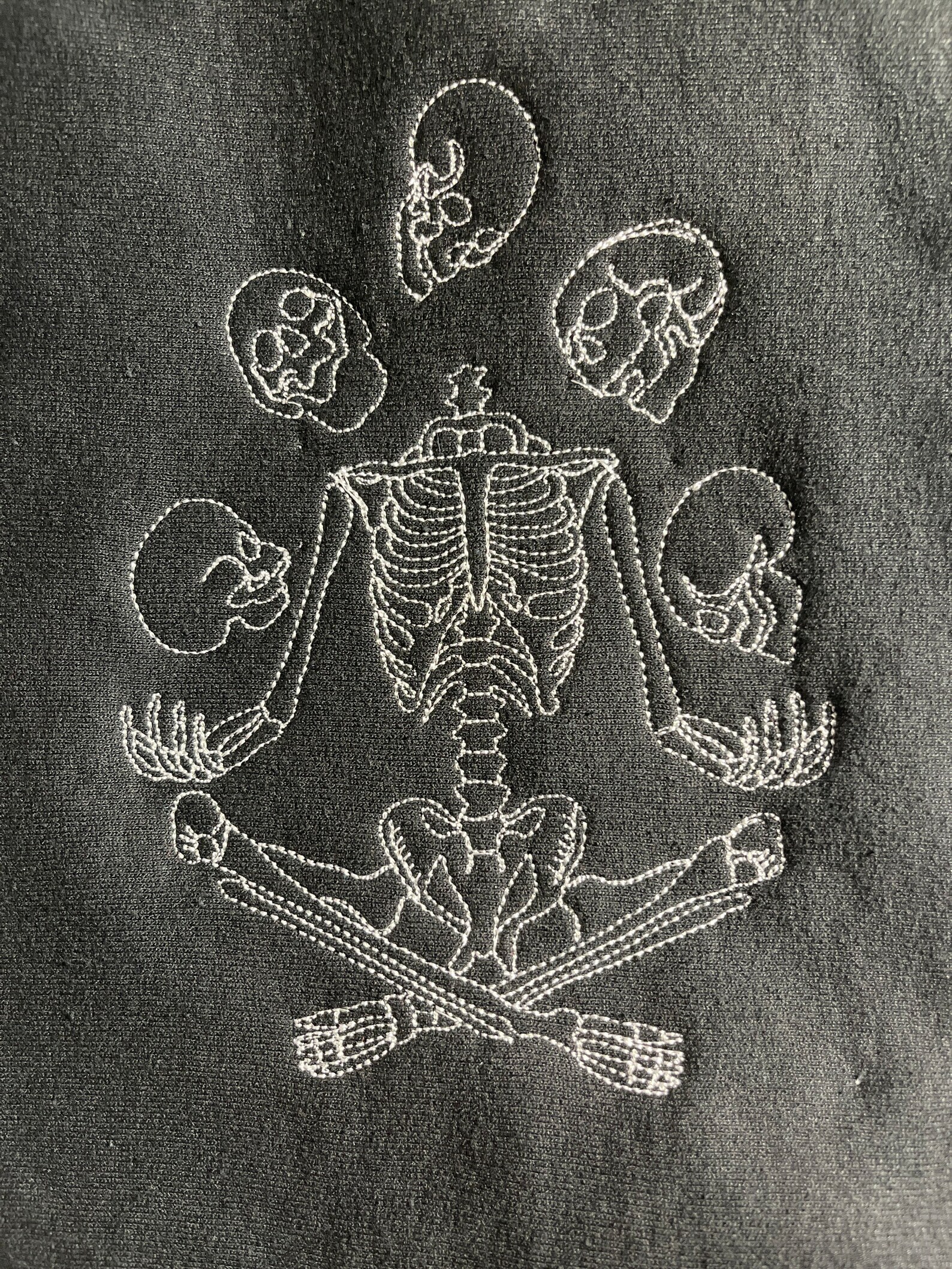 Skeleton Head Embroidered Halloween Sweatshirt - Etsy