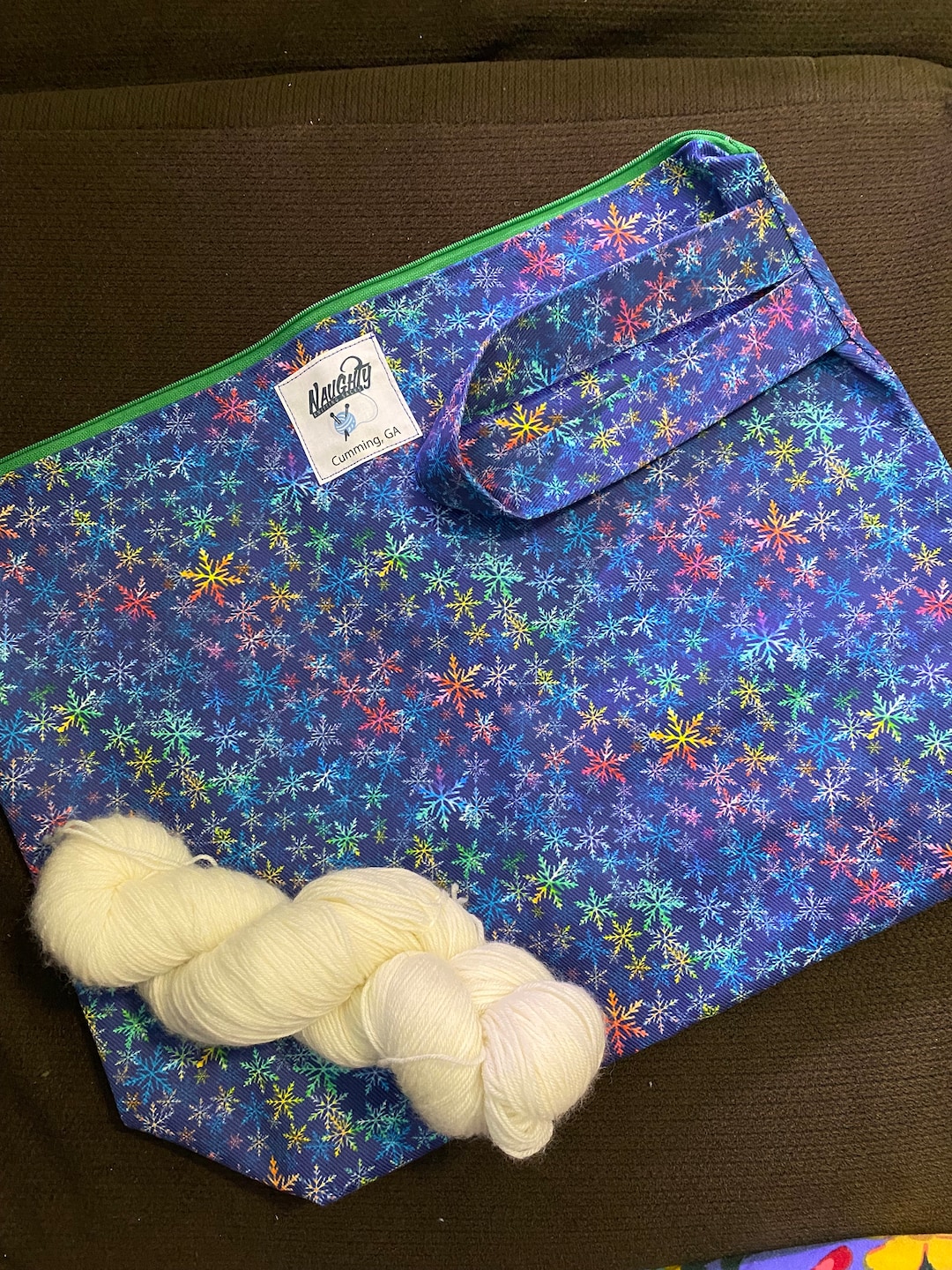 Large Zipper Fuzzy Ball Sack Rainbow Snowflake Naughty - Etsy