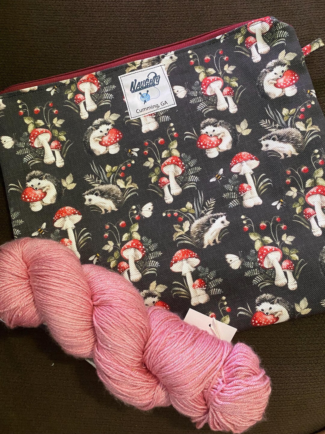 Medium Extra Fuzzy Ball Sack Zippered Naughty Hedgehogs and Mushrooms ...