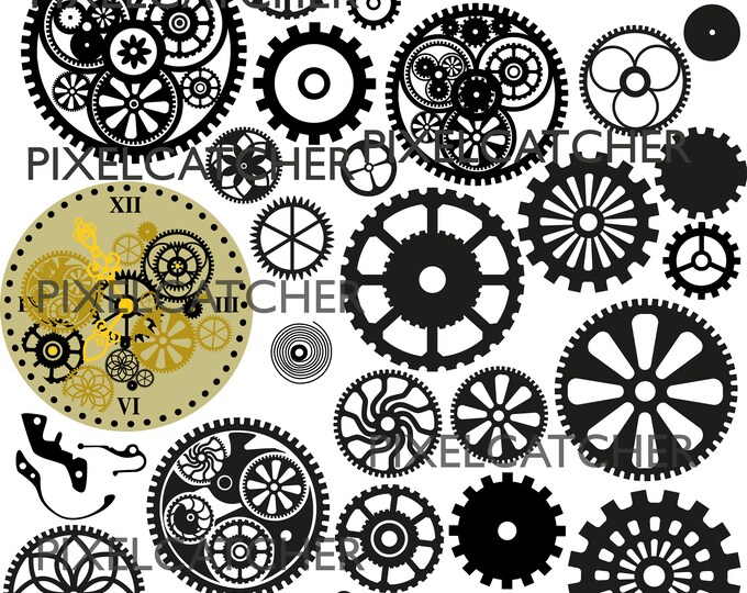 Steampunk Clockwork Cogs Svg Cutting File for Crafting and - Etsy UK