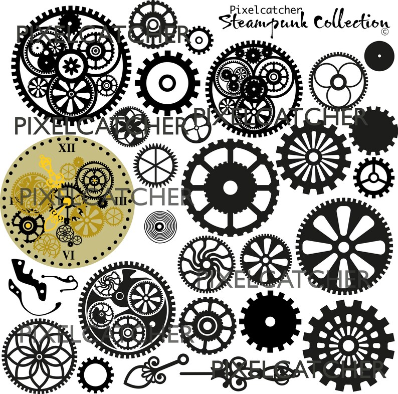 Steampunk Clockwork Cogs Svg Cutting File for Crafting and - Etsy