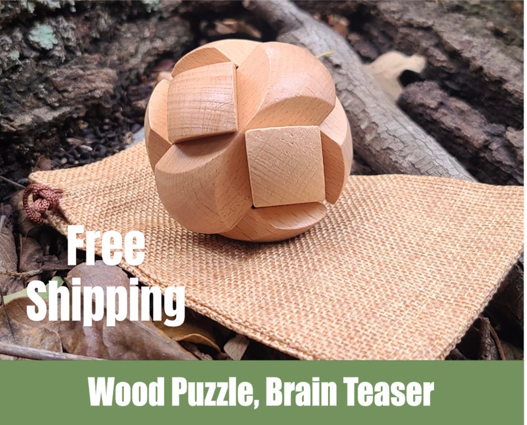 Soccer Shaped Kongming Japanese 3D Wood Ball Brainteaser Lock Puzzle ...