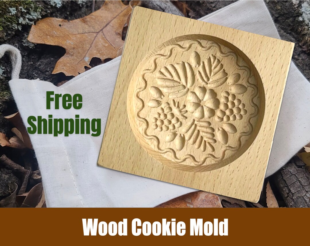 Wood Circle Christmas Tree Cookie Mold 3.93x3.93 - Etsy
