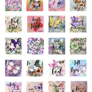 37 Bible Verse Butterfly Square Designs Pendants - 6 Sizes 300 DPI ...