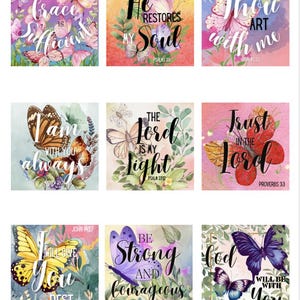 37 Bible Verse Butterfly Square Designs Pendants - 6 Sizes 300 DPI ...
