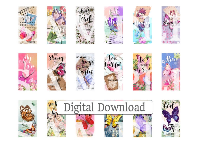 Butterfly Bible Verses Digital Domino Designs Pendants - Download Print ...