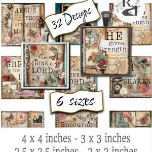 32 Bible Verse Square Designs Pendants - Download Print 6 Sizes 300 and ...