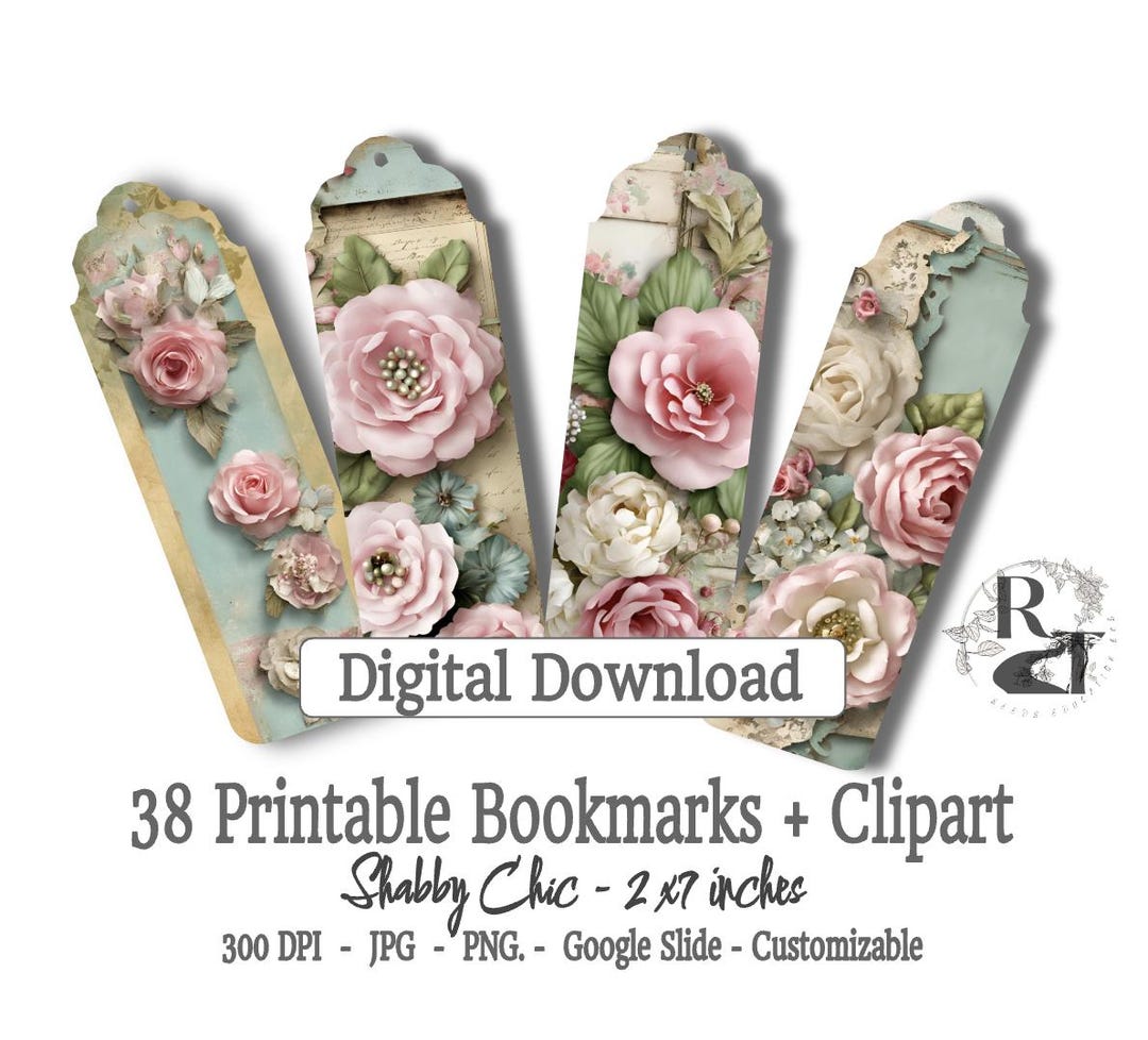 38 Beautiful Bohemian, Junk, Shabby Chic Victorian Bookmarks, 87 Pieces ...