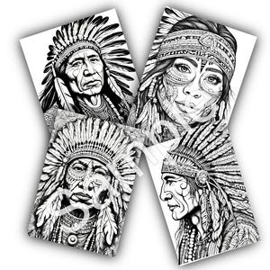 53 Native American Zentangle Coloring Page 8x11in 500 DPI PNG ...