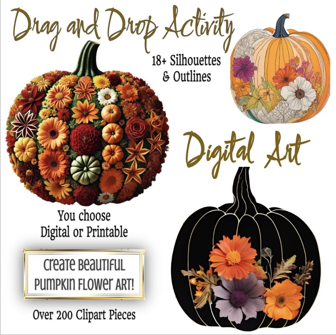 Create Beautiful DIY Pumpkin Art With Flowers Google Slide Activity ...