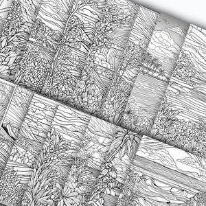 28 Sunset Zentangle Coloring Pages 8x11in 500 DPI PNG, Unlimited ...