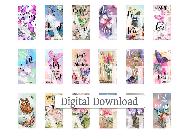 Butterfly Bible Verses Digital Domino Designs Pendants - Download Print ...