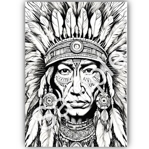 53 Native American Zentangle Coloring Page 8x11in 500 DPI PNG ...