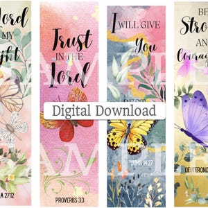 37 Scripture Butterfly Bookmarks - Digital Download - 2x7 Inches 300 ...