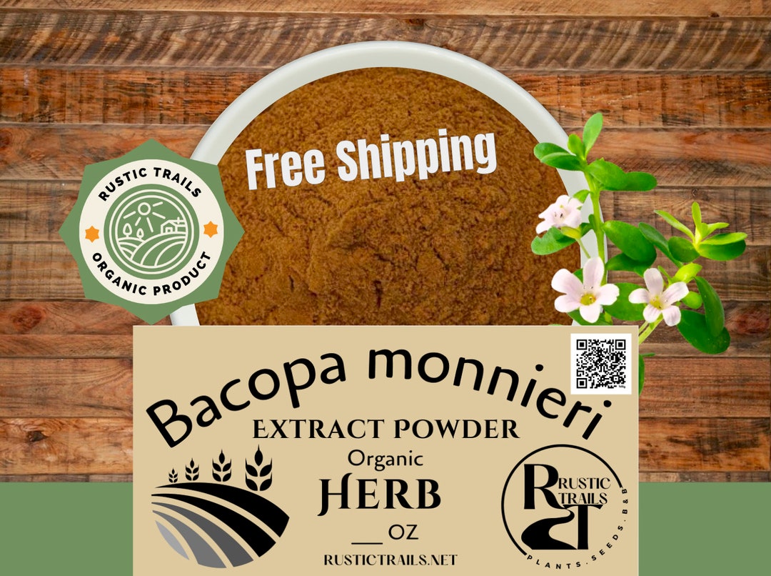 Organic Organic Bacopa Monnieri, Brahmi, Extract Powder - FREE Shipping ...