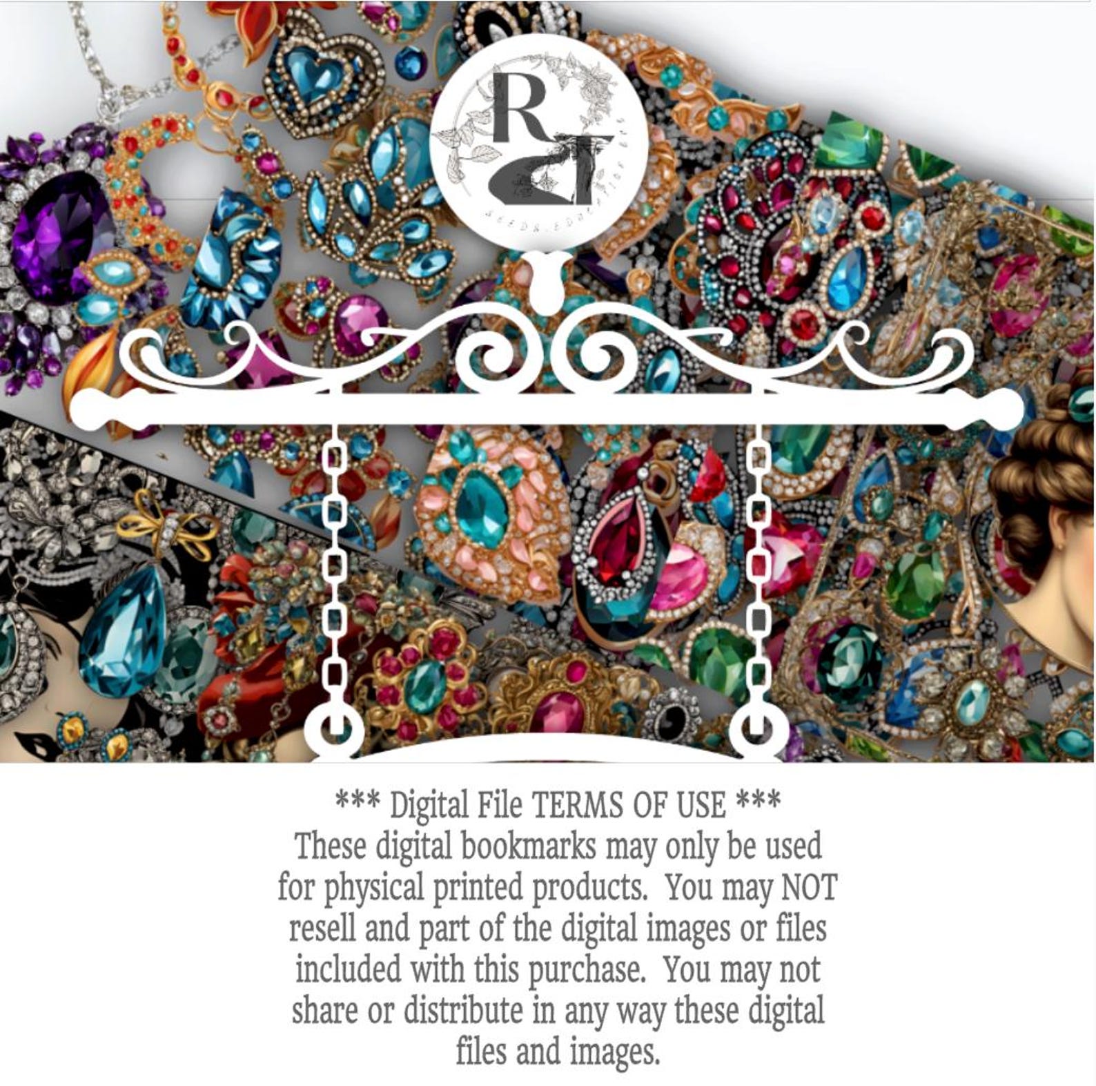 Rhinestone Jewelry Clipart 59 Pages 800+ Pieces of 12 X 12 Inches - 400 ...