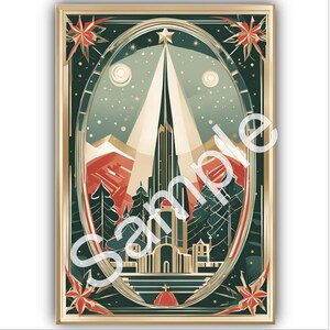 Art Deco Christmas Cards to Design Your Own With Clipart 8 X 11in 500 ...