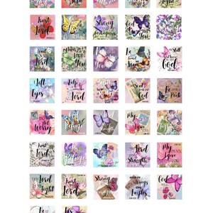 37 Bible Verse Butterfly Square Designs Pendants - 6 Sizes 300 DPI ...