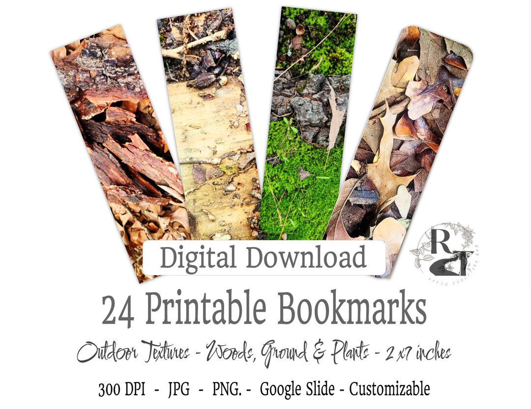 24 Outdoor Textures - Woods - Photograph Bookmarks - Digital Download ...