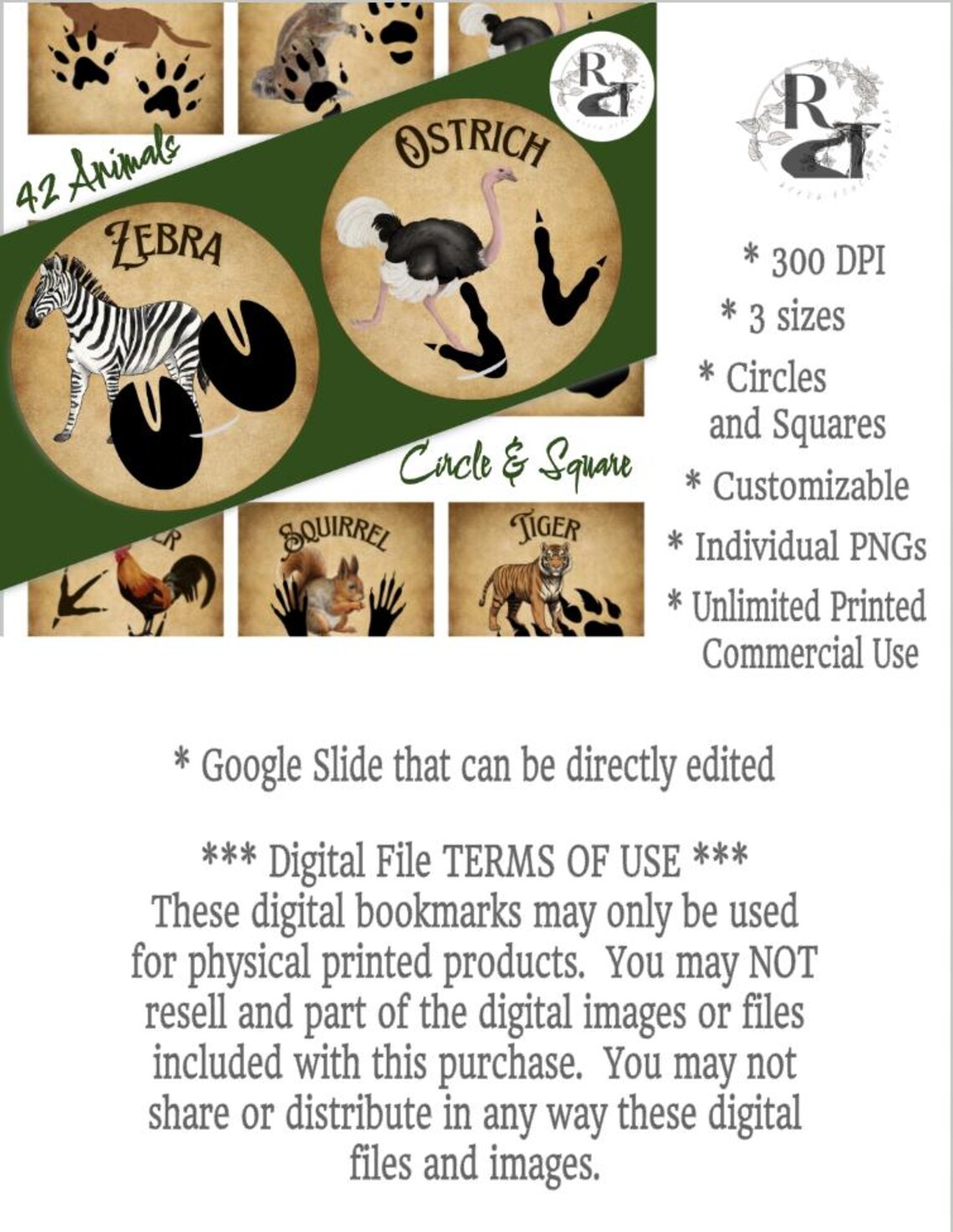 42 Animal Track Identification Task Cards - Squares and Circles ...