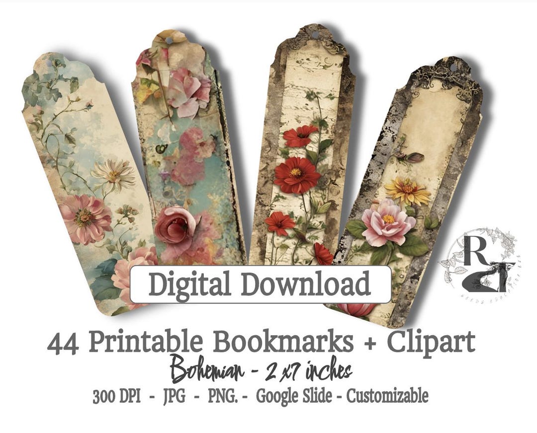 44 Beautiful Bohemian, Junk, Shabby Chic Victorian Bookmarks, 87 Pieces ...
