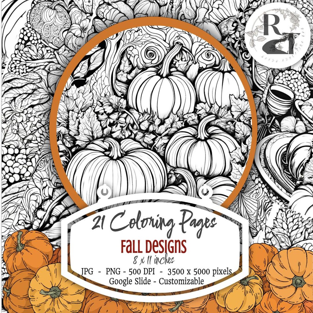 21 Fall Zentangle Designs Coloring Pages 8x11in 500 DPI PNG, Unlimited ...