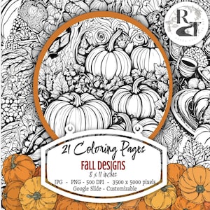 21 Fall Zentangle Designs Coloring Pages 8x11in 500 DPI PNG, Unlimited ...