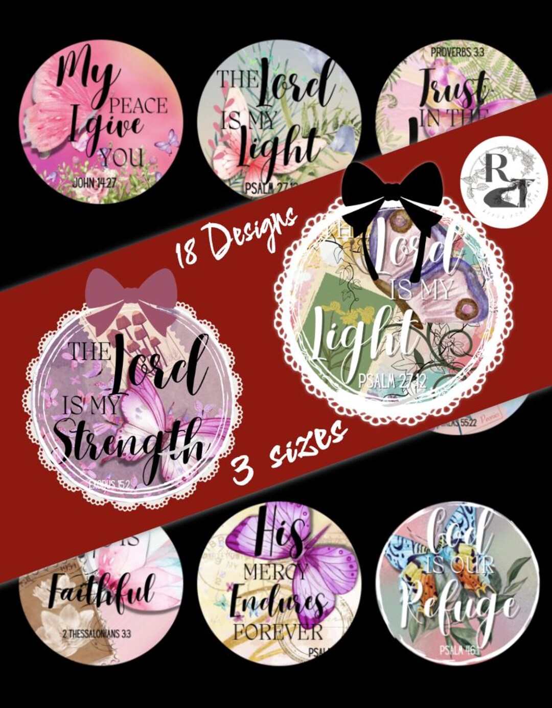 18 Circle Christmas Bible Verse Scripture Ornaments, Download Print 3 ...