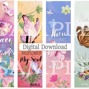 37 Scripture Butterfly Bookmarks - Digital Download - 2x7 Inches 300 ...