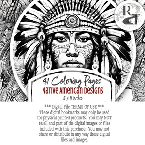 41 Native American Zentangle Coloring Page Designs 8x11in 500 DPI PNG ...