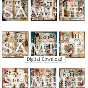 32 Bible Verse Square Designs Pendants - Download Print 6 Sizes 300 and ...