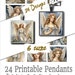 24 Watercolor Victorian Angels Square Design Pendants - 6 Sizes ...