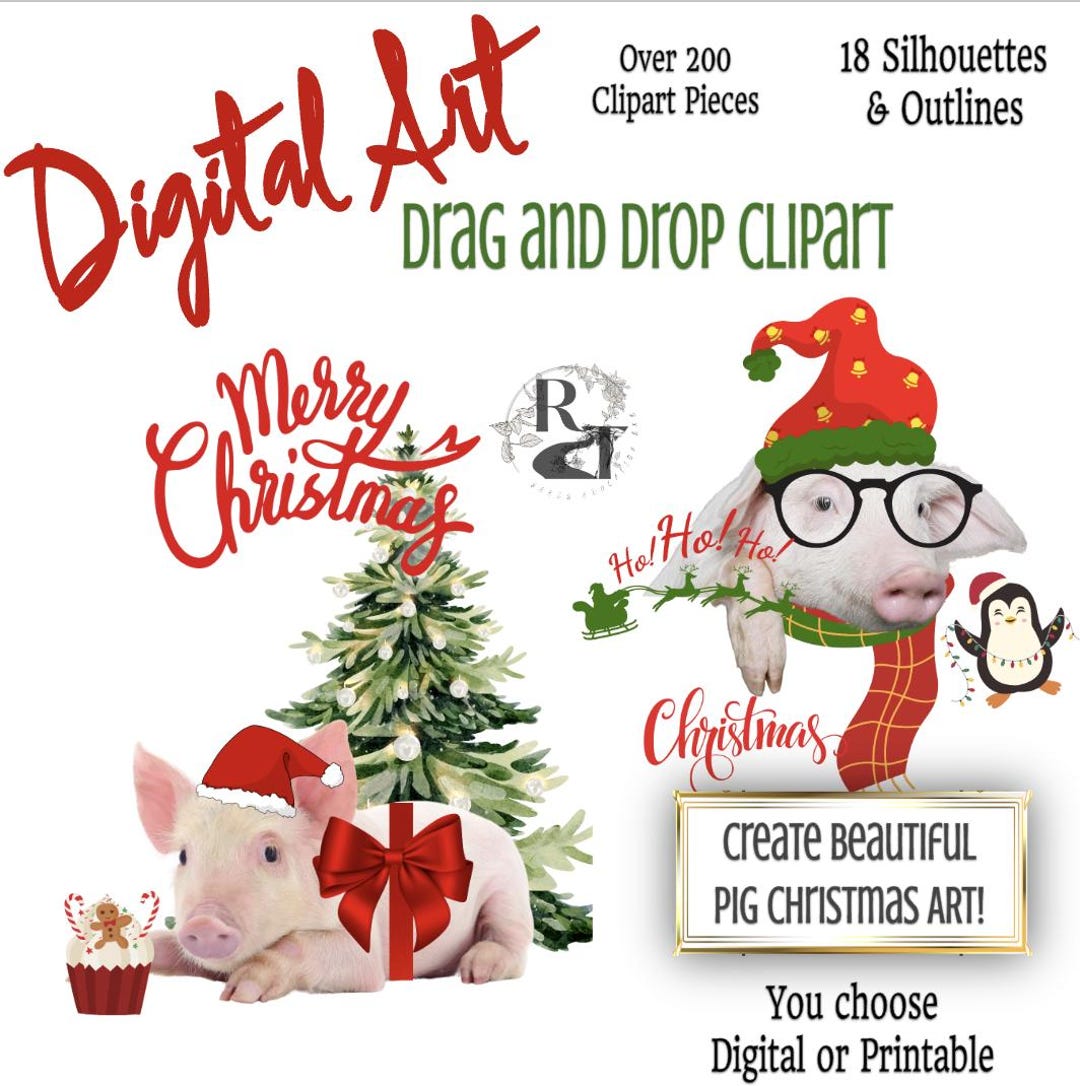 Create DIY Christmas Pig Art Google Slide Activity Drag & Drop Design ...