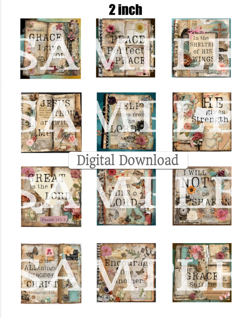 32 Bible Verse Square Designs Pendants - Download Print 6 Sizes 300 and ...