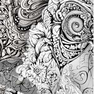 26 Wisteria Zentangle Coloring Pages 8x11in 500 DPI PNG, Unlimited ...
