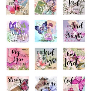 37 Bible Verse Butterfly Square Designs Pendants - 6 Sizes 300 DPI ...