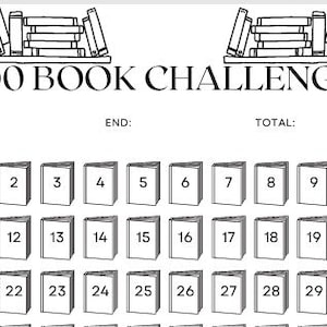 100 Reading Challenge Digital Download Pdf, Reading Tracker - Etsy