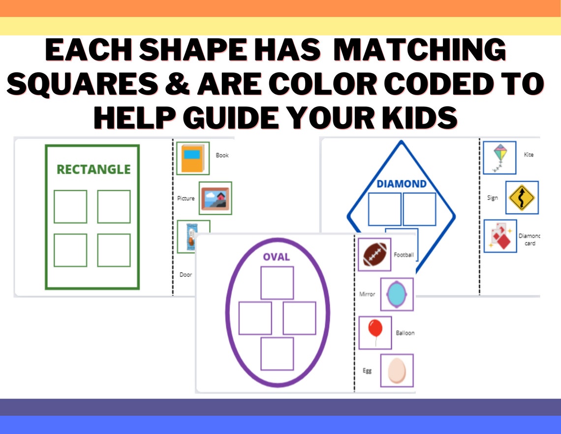 Toddler Shapes Matching Activity Sorting Learning Busy - Etsy