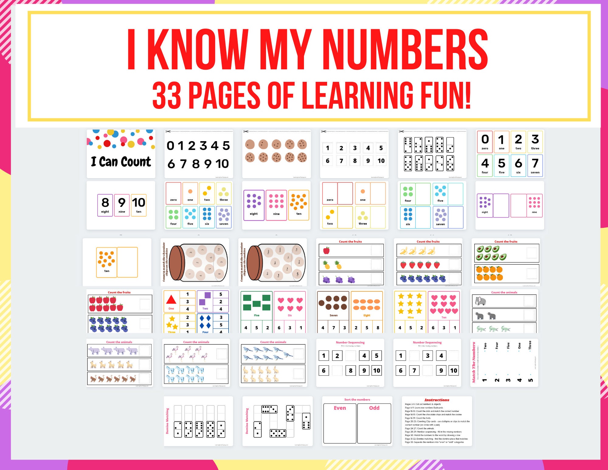 Toddler Learning Activities 100 Pages Counting, Shapes, Fruits & More ...