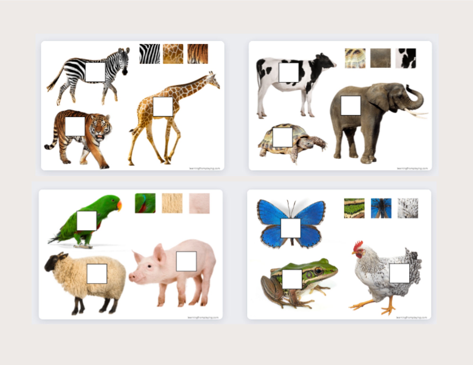 Toddler Animal Activities Print Matching Learning Toddler Busy Book ...