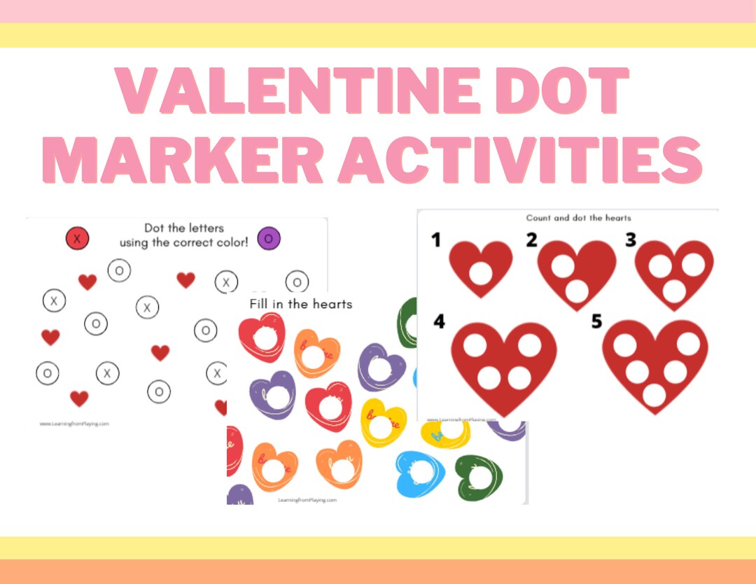 Valentine's Dot Marker Activities - Learning - Counting Patterns Shapes ...