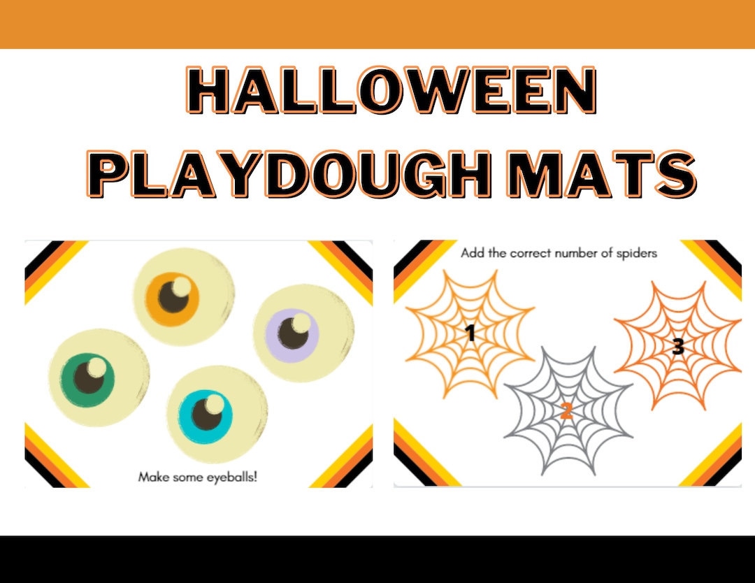 Toddler Halloween Playdough Mats - Spooky Prompts - Counting ...