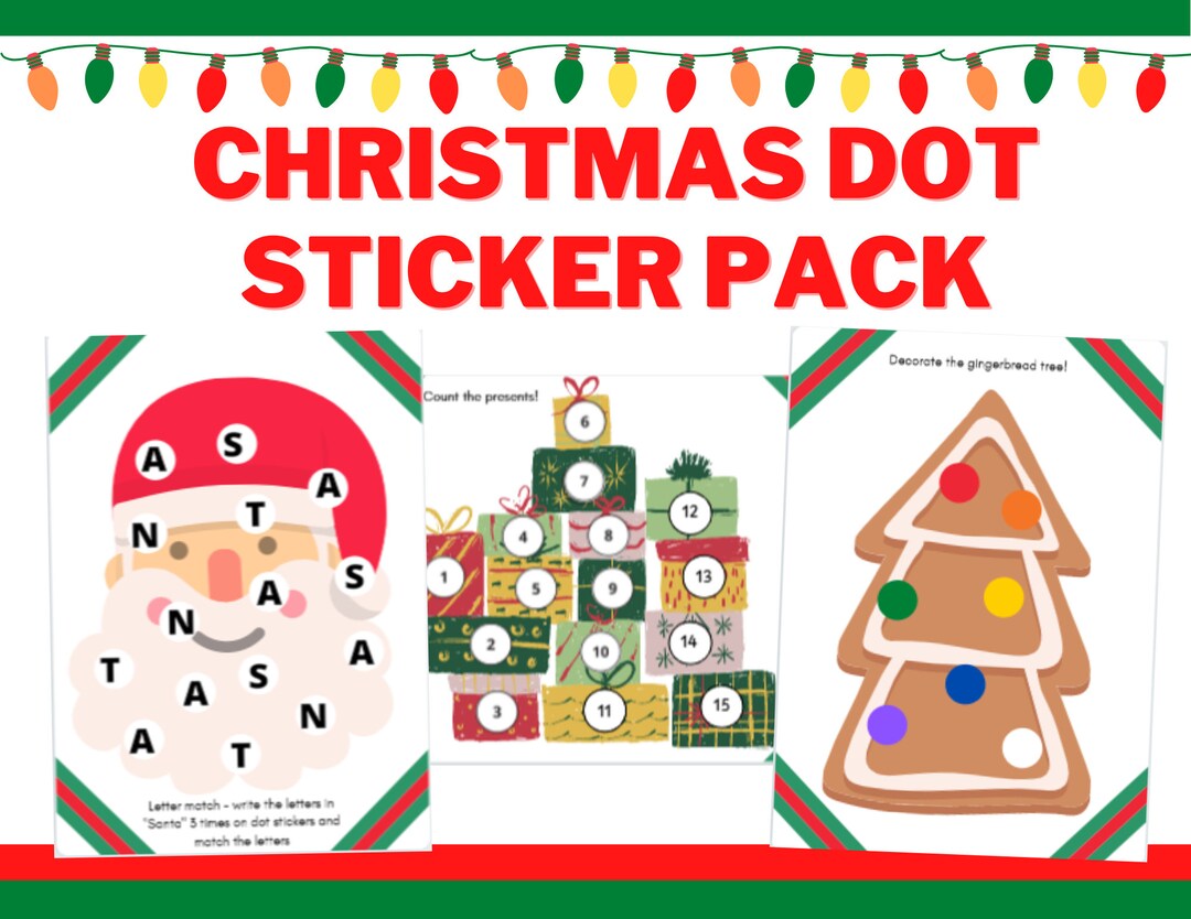 Toddler Christmas Dot Sticker Pack - Low Prep Activities - Counting ...