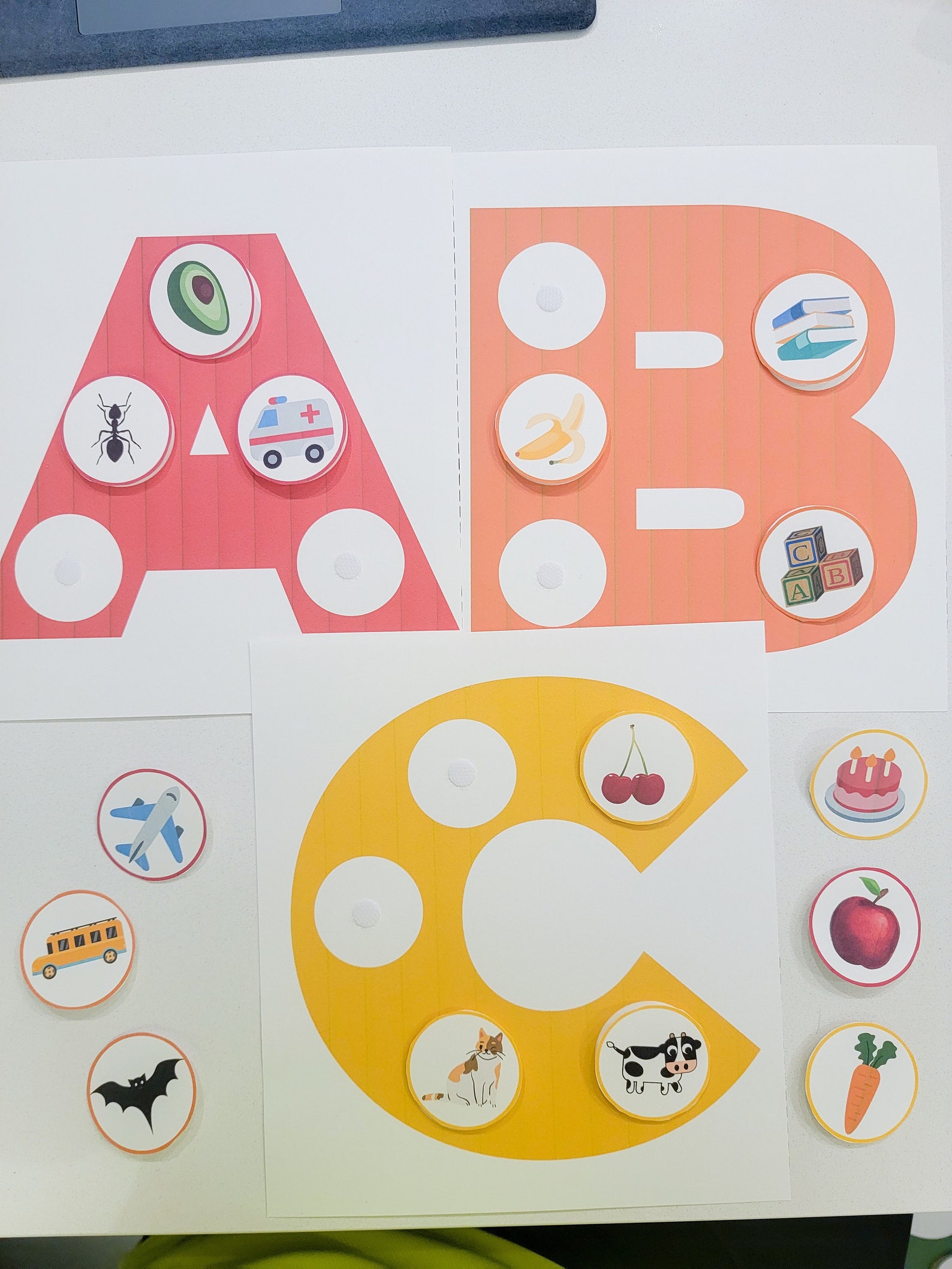 Toddler Alphabet Matching Activity Sorting Learning Busy Book Printable ...