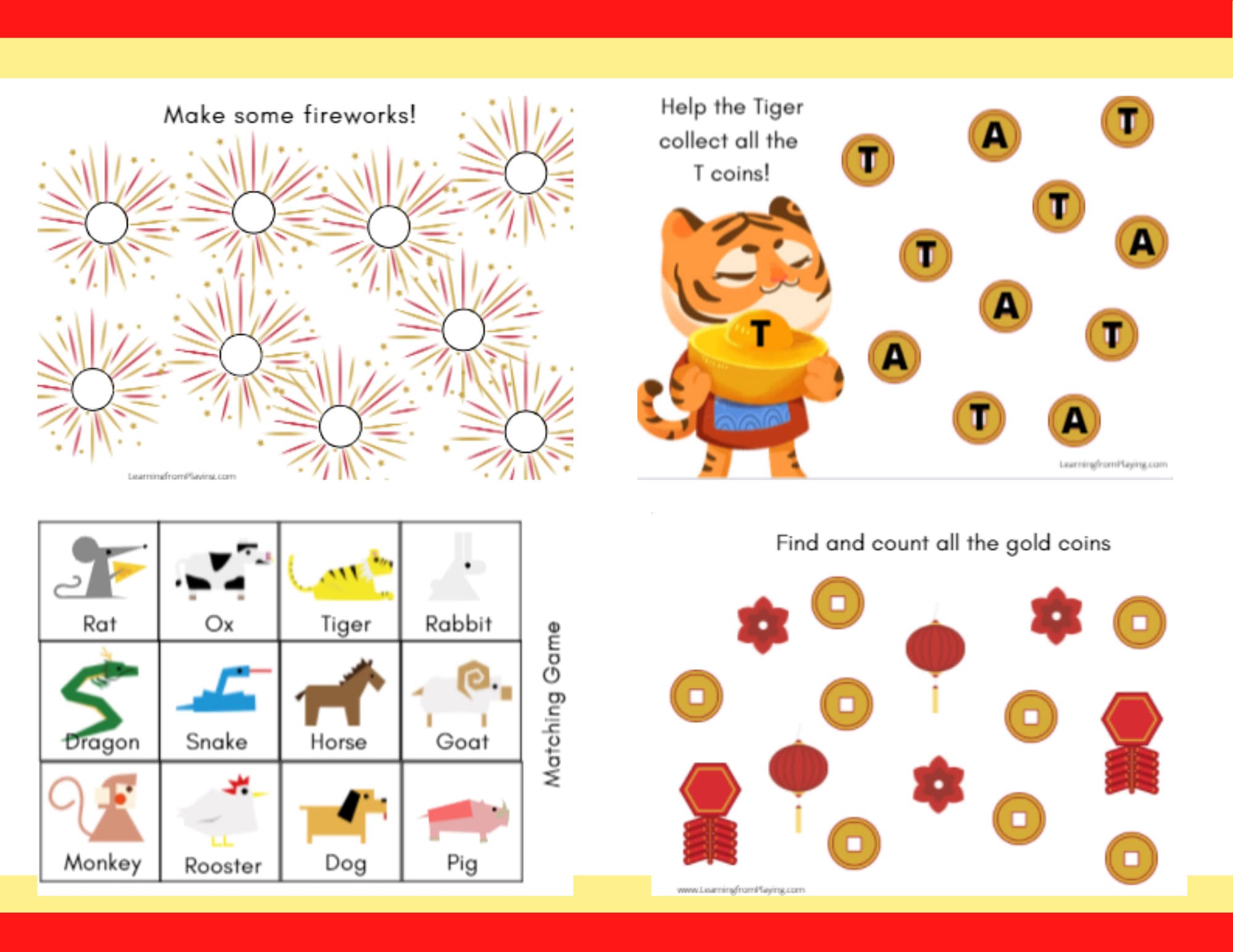 Lunar New Year Activities - Learning - Counting Shapes - Chinese New ...