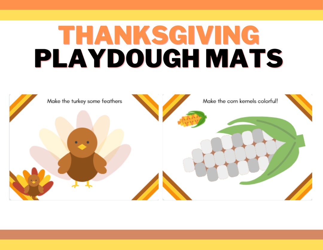 Toddler Thanksgiving Playdough Mats - Playdough Sheet - Drawing Sheet ...